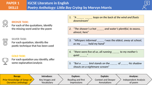 Little Boy Crying by Mervyn Morris (CIE IGCSE) | Teaching Resources