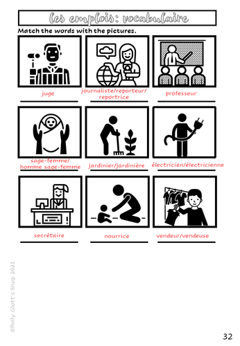 French Jobs Les Emplois | Teaching Resources