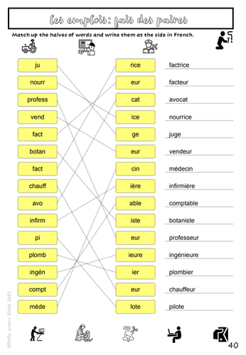 French Jobs Les Emplois | Teaching Resources