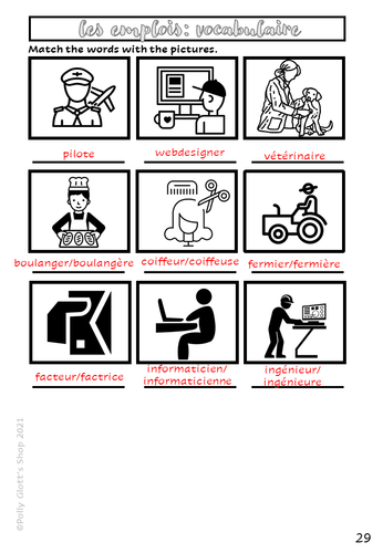 French Jobs Les Emplois | Teaching Resources