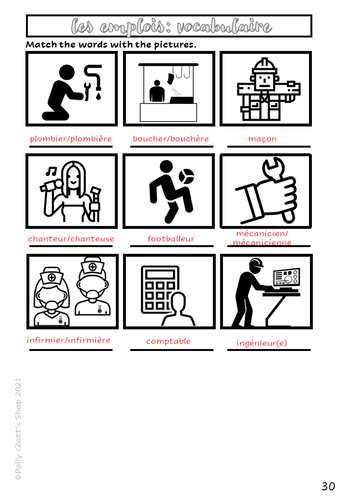 French Jobs Les Emplois | Teaching Resources