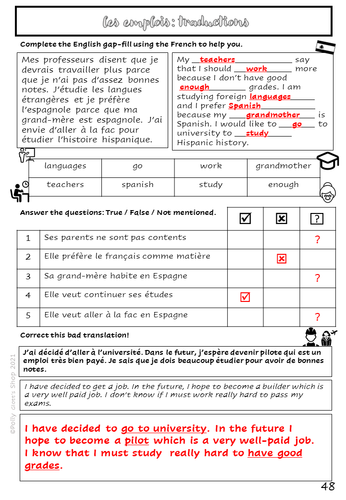 French Jobs Les Emplois | Teaching Resources