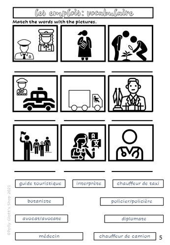 French Jobs Les Emplois | Teaching Resources