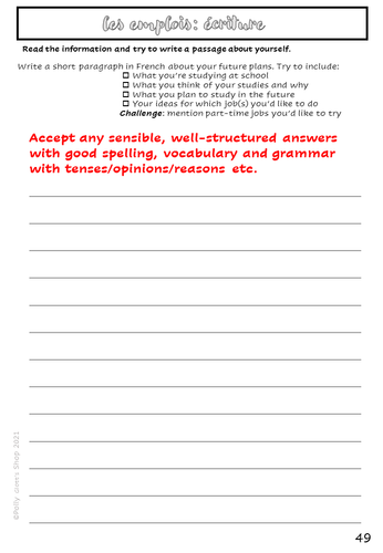 French Jobs Les Emplois | Teaching Resources