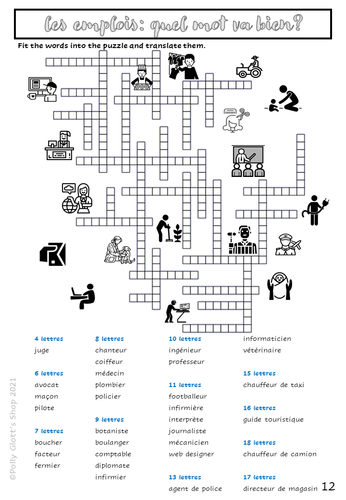 French Jobs Les Emplois | Teaching Resources