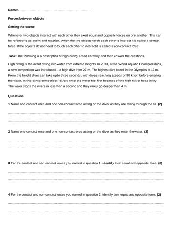 P8.2- Forces Between Object | Teaching Resources