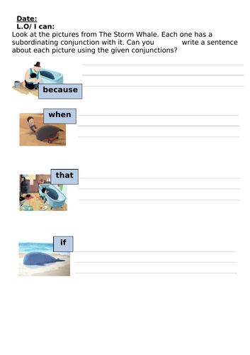 The Storm Whale Conjunctions Resources | Teaching Resources