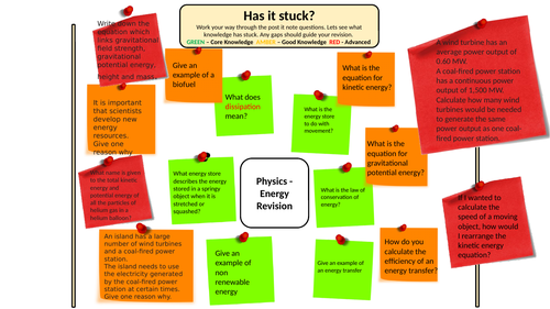 GCSE Physics Energy - Recall questions | Teaching Resources