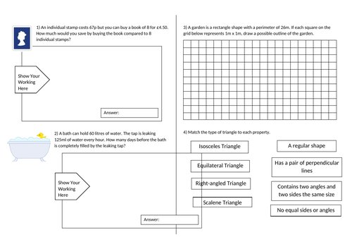 Mixed Word Problems 4 Years 5 and 6 | Teaching Resources