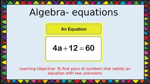 Maths Algebra- Find pairs of numbers that satisfy an equation with two ...