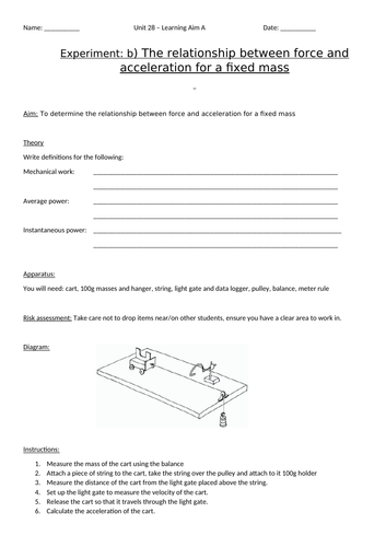 BTEC Engineering Level 3 Nationals Unit 28 LA A | Teaching Resources