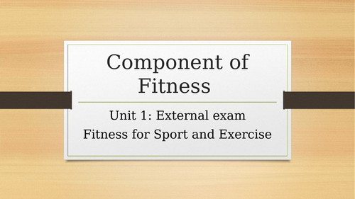 Components of fitness - BTEC Sport | Teaching Resources