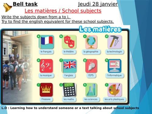 Y7 French - School subjects - Les matières REMOTE (Dynamo 1) | Teaching ...