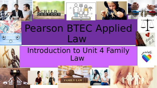 Family Law Unit 4 BTEC Applied Law- Introduction Lesson & Activities ...