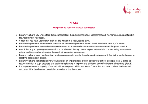 NPQSL Complete Project Submission (2020) | Teaching Resources