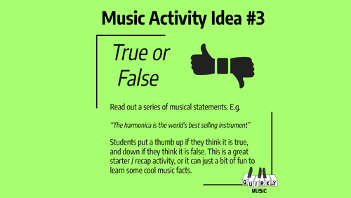 Music Activity 3: True or False | Teaching Resources