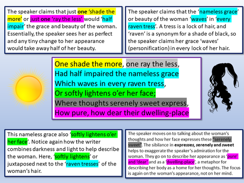 She Walks in Beauty Lord Byron | Teaching Resources