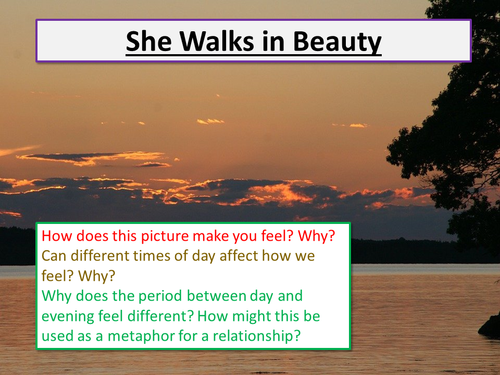She Walks in Beauty Lord Byron | Teaching Resources