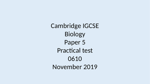 Cambridge IGCSE CIE 0610 Biology 2019 paper 5 mock practice exam, test ...