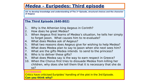 Medea - full SoW with text and essay tasks | Teaching Resources