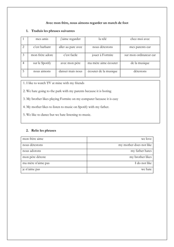 French KS3 activities (listening) | Teaching Resources