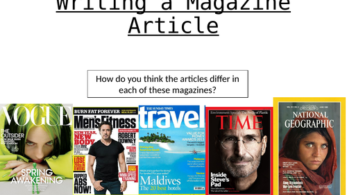How to write a magazine article | Teaching Resources
