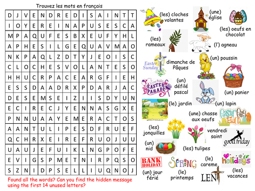 Bumper French Easter Wordsearch | Teaching Resources