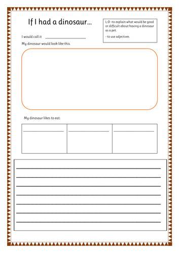 If I had a dinosaur as a pet writing activity | Teaching Resources