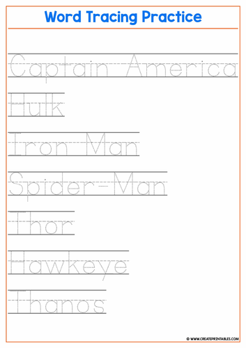 Marvel Pen Control | Teaching Resources