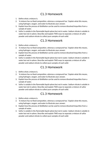 AQA GCSE Chemistry (9-1) - C1.3 Separating mixtures FULL LESSON ...