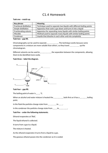 AQA GCSE Chemistry (9-1) - C1.4 Fractional distillation and paper ...