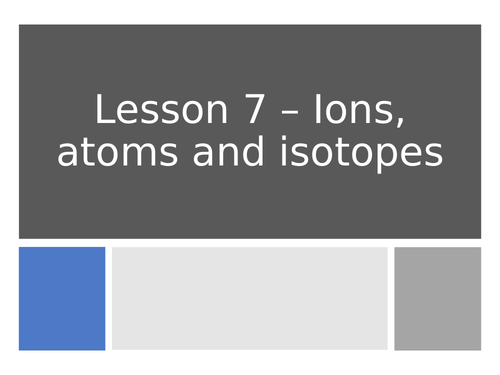 AQA GCSE Chemistry (9-1) - C1.7 Ions, atoms and isotopes FULL LESSON ...