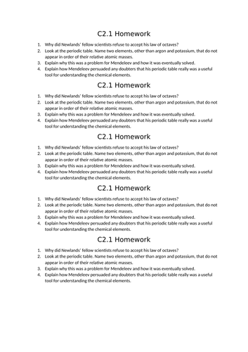 AQA GCSE Chemistry (9-1) - C2.1 Development of the periodic table FULL LESSON | Teaching Resources
