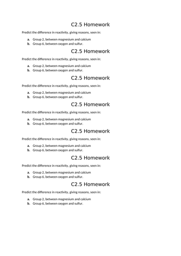 AQA GCSE Chemistry (9-1) - C2 The periodic table ALL LESSONS | Teaching Resources
