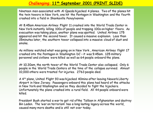 Terrorism - Al Qaeda | Teaching Resources