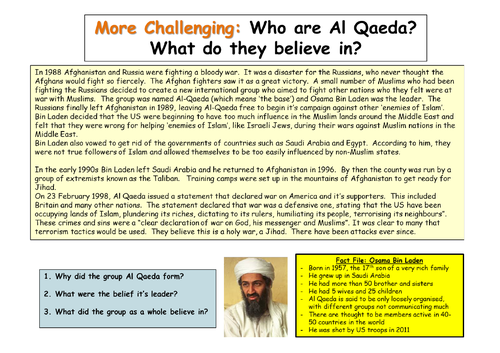 Terrorism - Al Qaeda | Teaching Resources