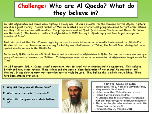 Terrorism - Al Qaeda | Teaching Resources