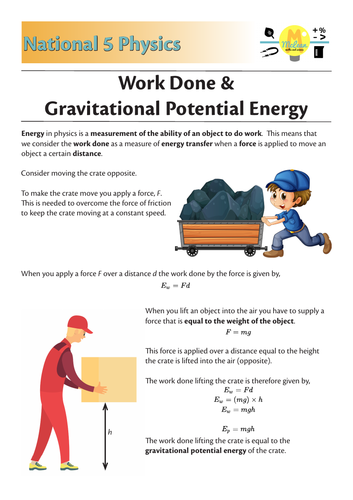 Work & Gravitational Potential Energy | Teaching Resources