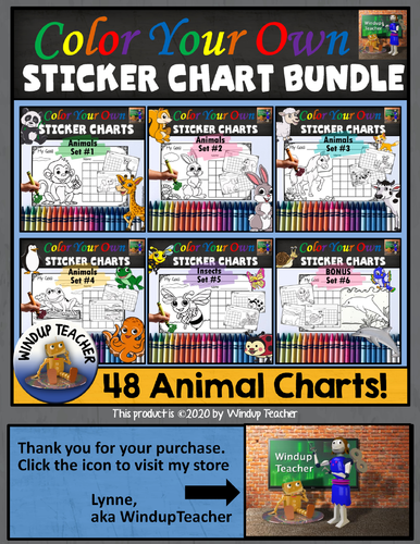 Animal Sticker Chart Bundle Set | Teaching Resources