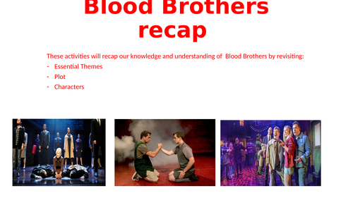 Blood Brothers Revision Packs and Lessons | Teaching Resources