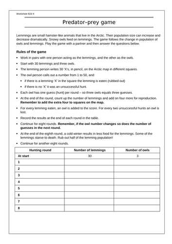 Predator prey relationships | Teaching Resources