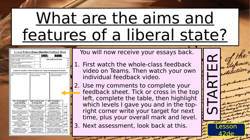 Edexcel A Level Politics Political Ideas Lessons 1-13 (Liberalism ...