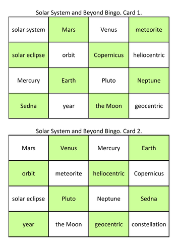 Solar System and Beyond Bingo! FUN! | Teaching Resources