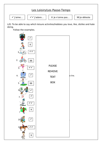 FRENCH - Les Loisirs/Les Passe-Temps | Teaching Resources