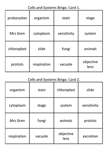 Cells, Systems, and Life Bingo FUN! | Teaching Resources