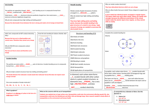 AQA Triple Science Chemistry revision mats Bundle | Teaching Resources