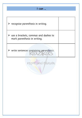 Parenthesis - Brackets, Commas, Dashes | Teaching Resources