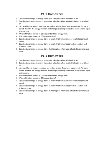 AQA GCSE Physics (9-1) - P1.1 Changes in energy stores FULL LESSON ...