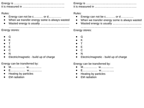 AQA GCSE Physics (9-1) - P1.1 Changes in energy stores FULL LESSON ...