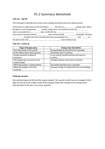 AQA GCSE Physics (9-1) - P1.2 Conservation of energy FULL LESSON ...